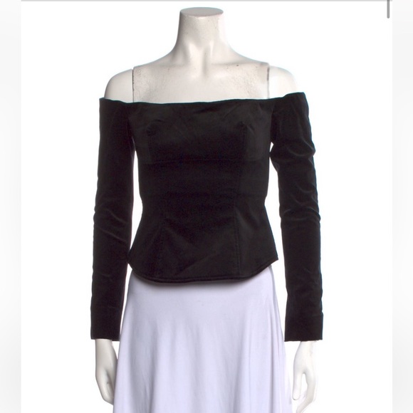 A.L.C. | Tops | Alc Black Off The Shoulder Velvet Cassie Top | Poshmark